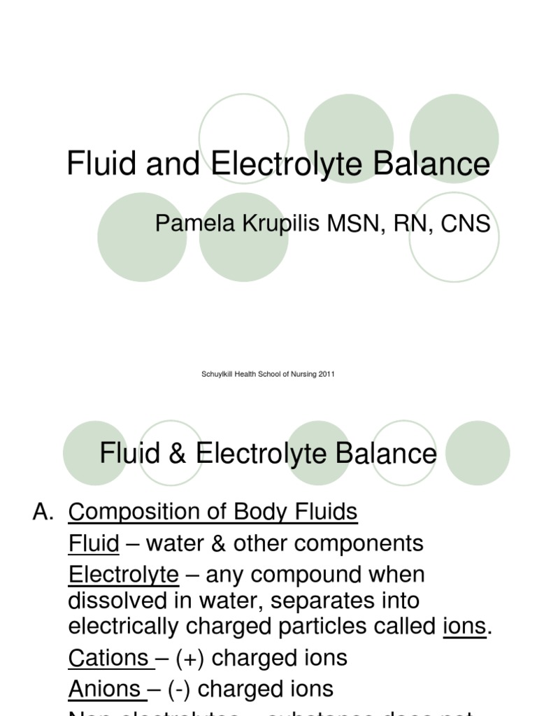 Fluid and Electrolyte Balance 2011 PAM | Download Free PDF ...
