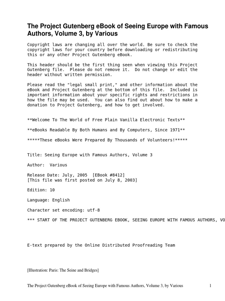 Seeing Europe With Famous Authors, Volume 3france and The Netherlands ...