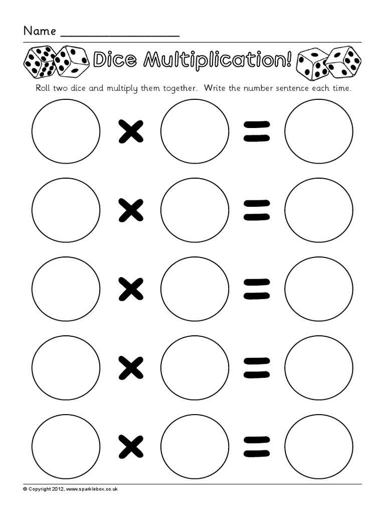 Dice Multiplication!: Name | PDF