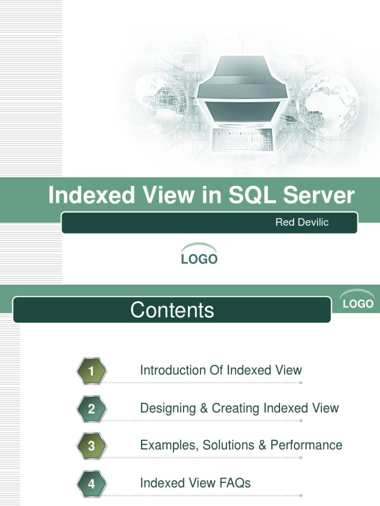 Indexed View in SQL Server | PDF | Database Index | Microsoft Sql Server