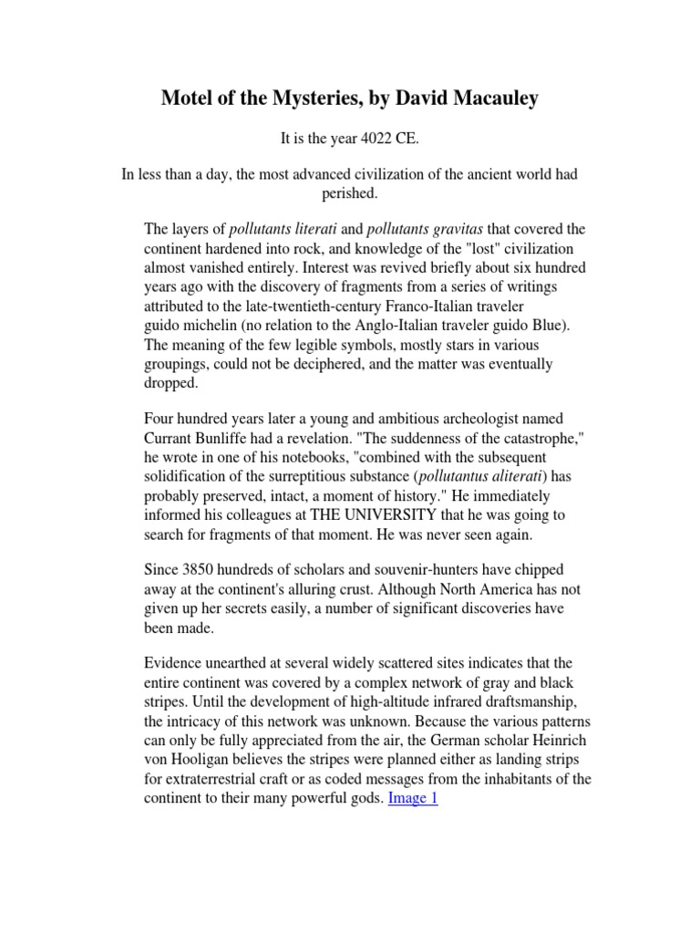 Motel of The Mysteries | PDF | Altar | Burial