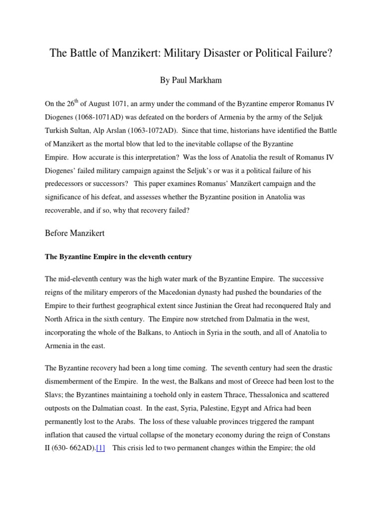 The Battle of Manzikert PDF | PDF | Byzantine Empire | Anatolia