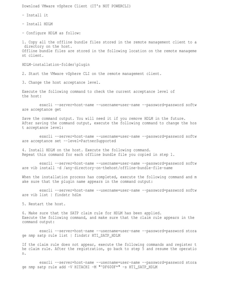 Fast HDLM Installation/Config Steps | PDF | Utility Software | Computing