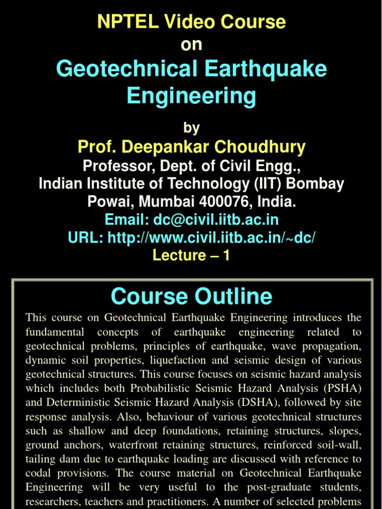 Lecture Geotech Engineering | PDF | Geotechnical Engineering | Tsunami