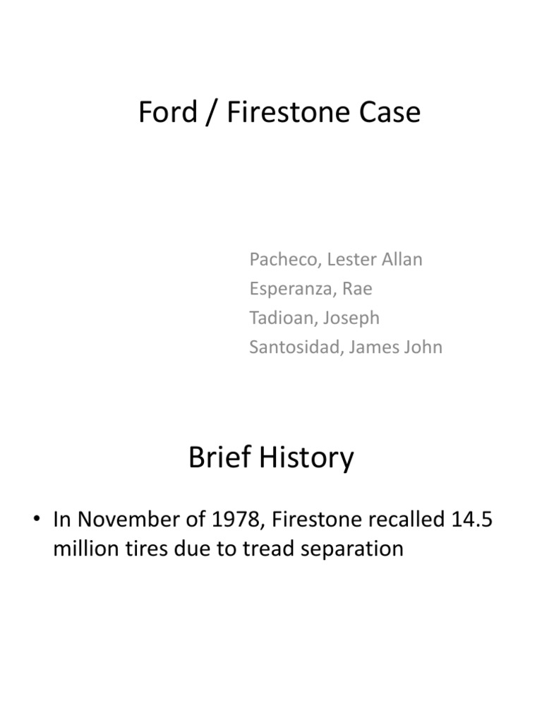 Ford / Firestone Case: Pacheco, Lester Allan Esperanza, Rae Tadioan ...