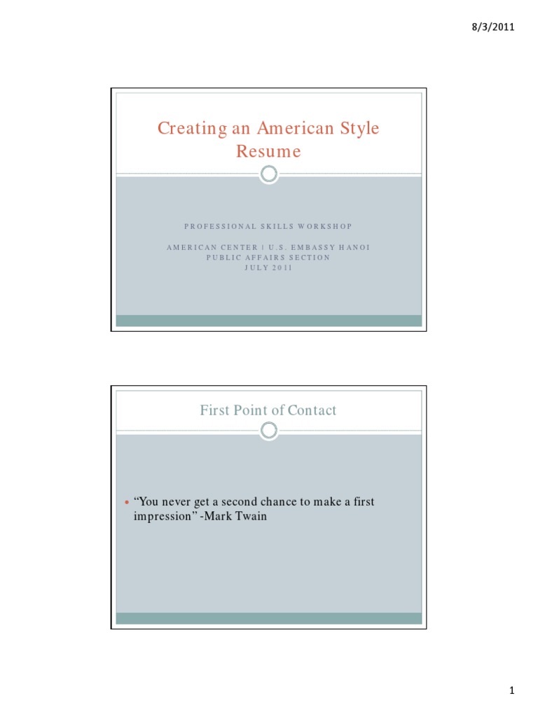 Creating an American Style Resume | PDF | Résumé | Cognition