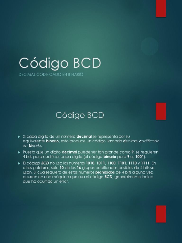Código BCD [Autoguardado] | Decimal codificado en binario | Bit