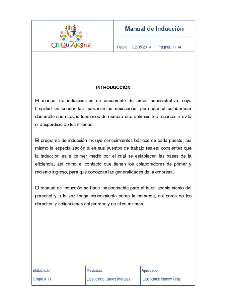 Manual de Induccion | PDF