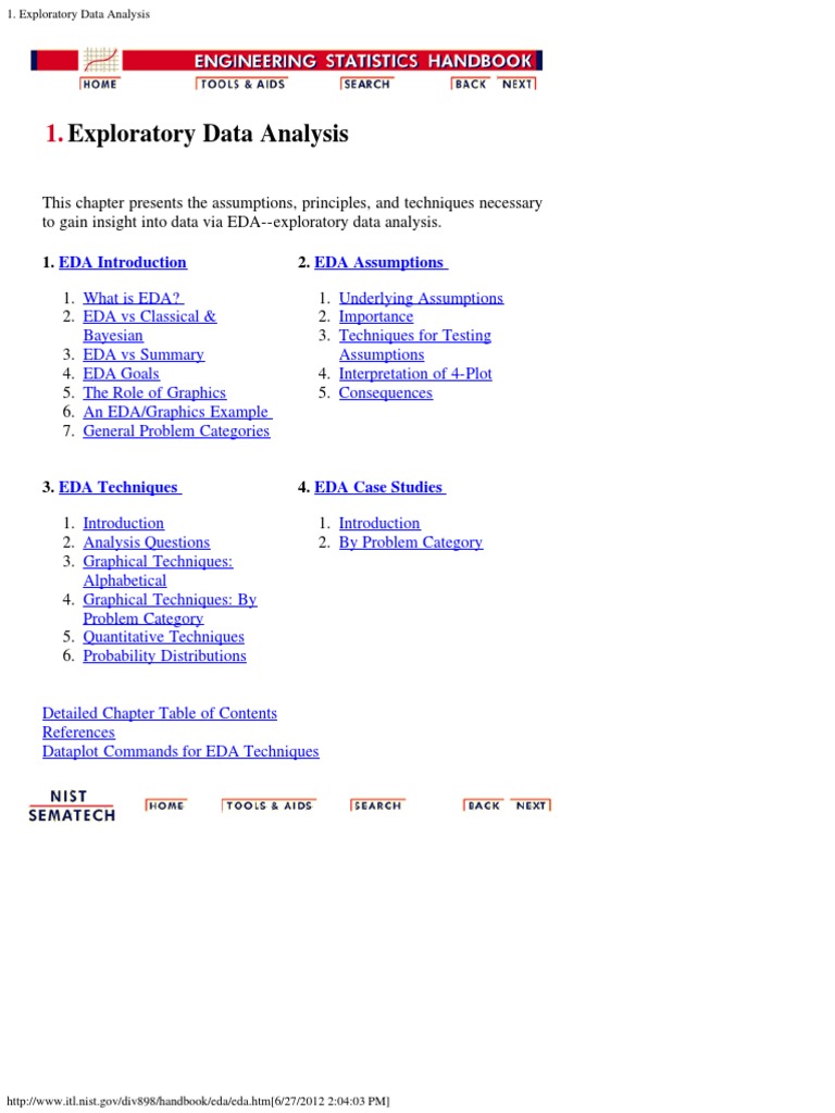 Engineering Statistics Handbook | PDF | Science & Mathematics