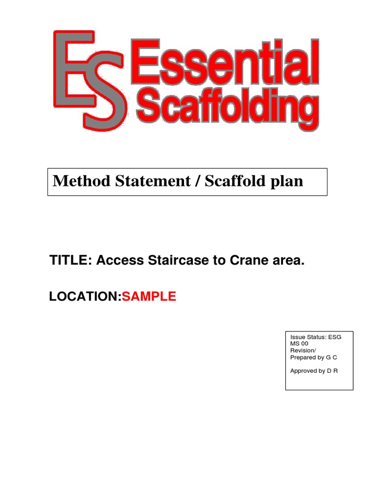 Access to Safety: A Scaffolding Plan and Method Statement for ...