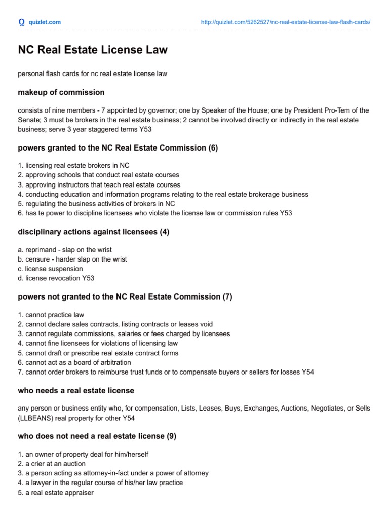 NC Real Estate License Law | PDF | Real Estate Broker | License