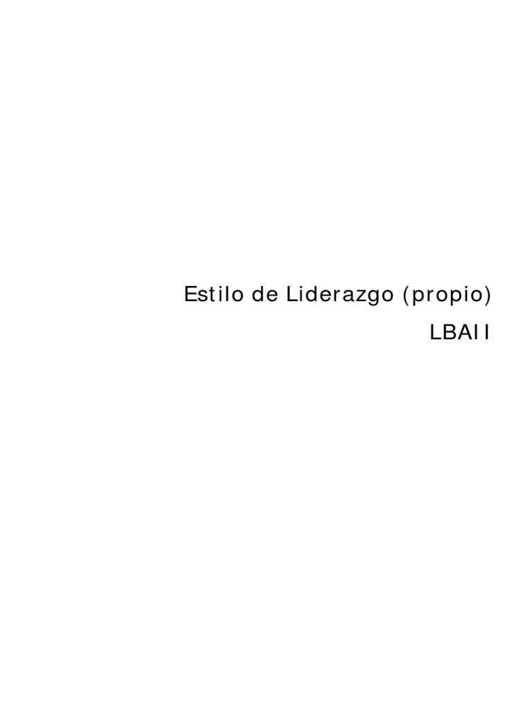 LBAII Estilo de Liderazgo | PDF