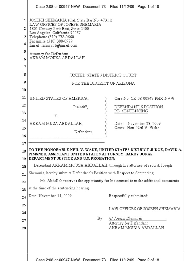 Akram Musa Abdallah Background Document | PDF | United States Federal ...