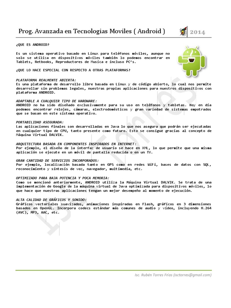 Practica 1 - Introduccion e Instalacion de Android | PDF | Android ... Practica 1 - Introduccion e Instalacion de Android | PDF | Android ...