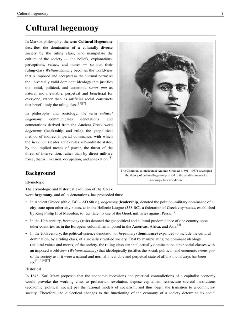 Hegemony Gramsci Cultural Hegemony | PDF | Hegemony | Naturalism