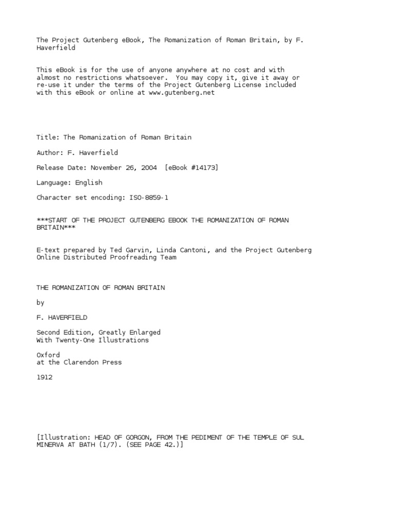 The Romanization of Roman Britain by Haverfield, F. (Francis John ...