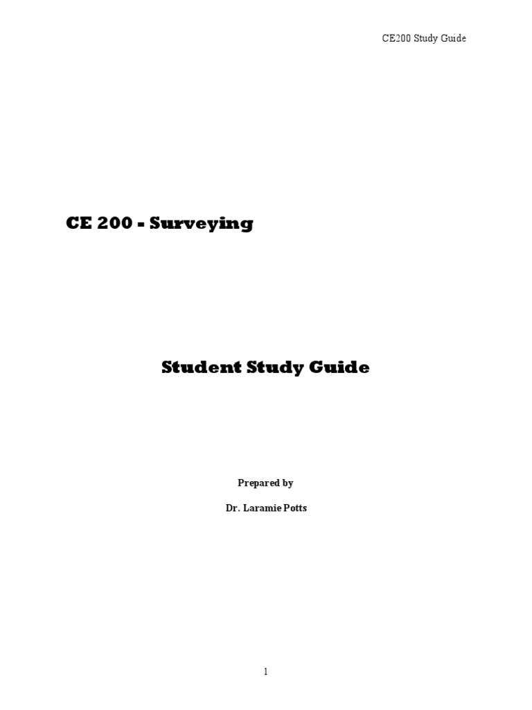 CE 200 Guide | PDF | Surveying | Normal Distribution