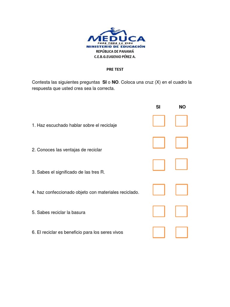Pre Test y Pos Test | PDF
