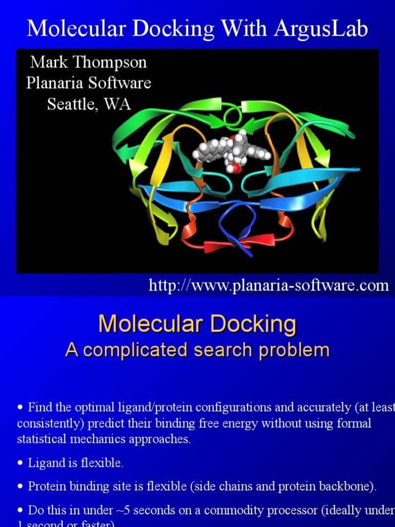 ArgusLab 4.0 Molecular Docking Guide | PDF | Docking (Molecular ...