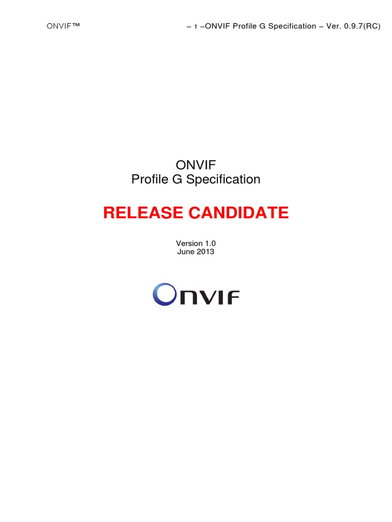ONVIF Profile G Specification RC | PDF | Streaming Media | Hypertext Transfer Protocol