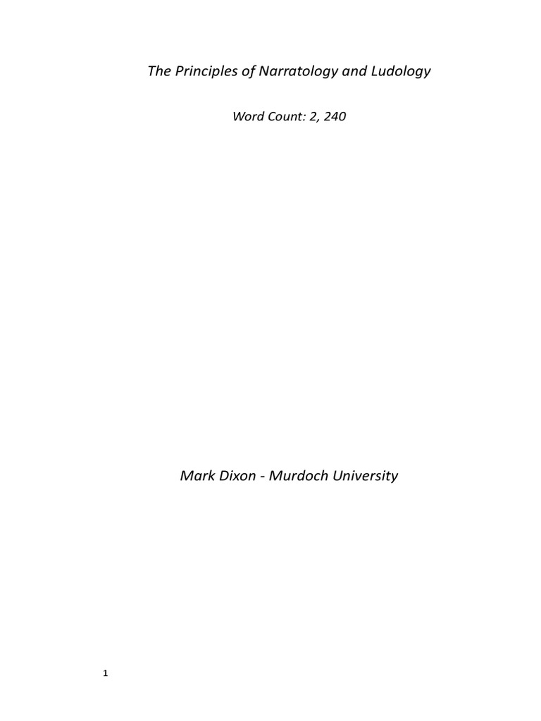 The Principles of Narratology and Ludology | PDF | Narrative | Video Games
