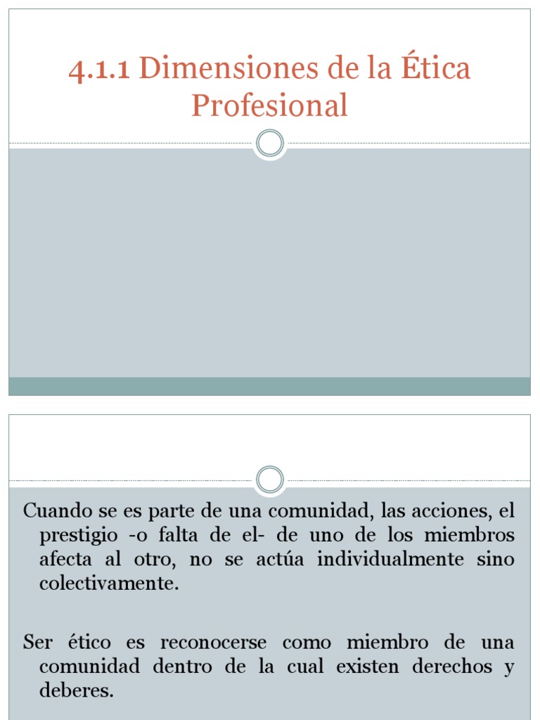 Dimensiones de La Etica Profesional | PDF | Ética profesional | Cognición