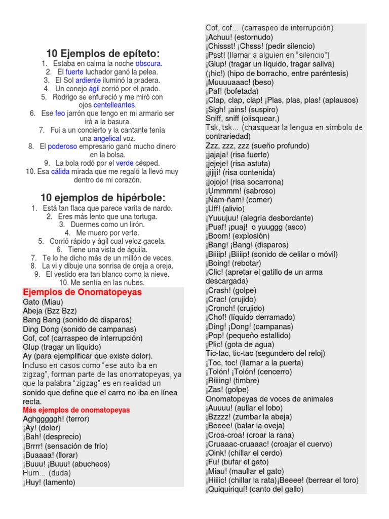 10 Ejemplos de Epíteto