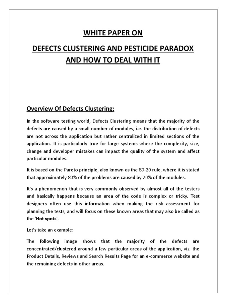 Defects Clustering and Pesticide Paradox | PDF | Software Bug ...