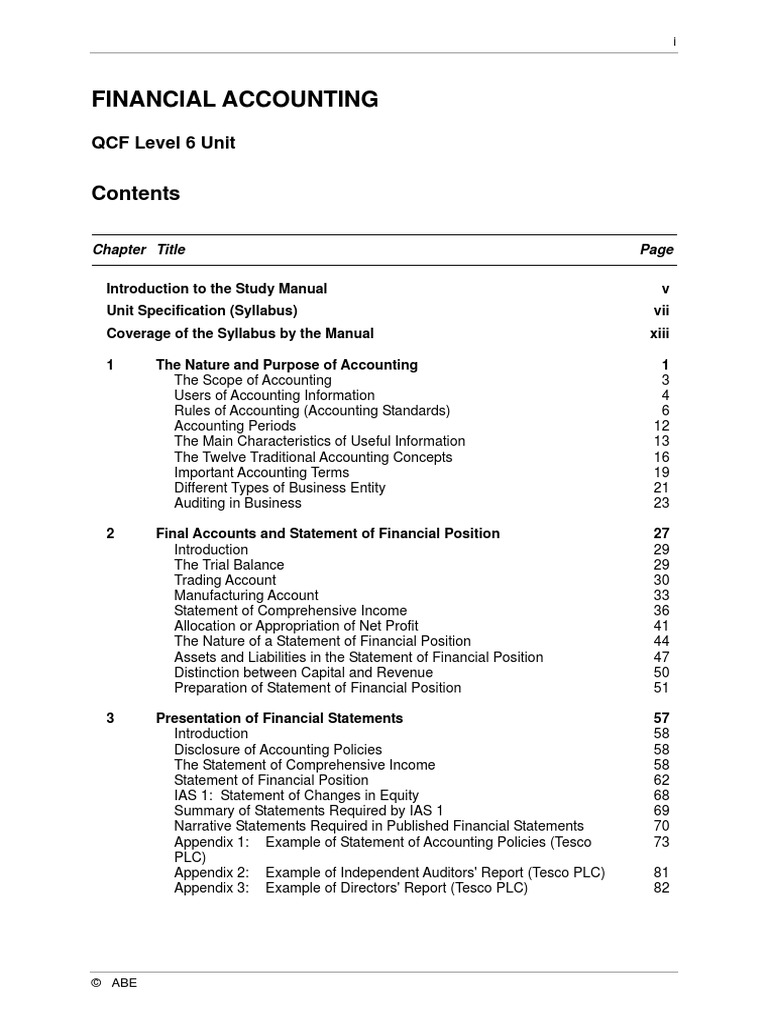 Financial Accounting Study Manual | PDF | International Financial ...