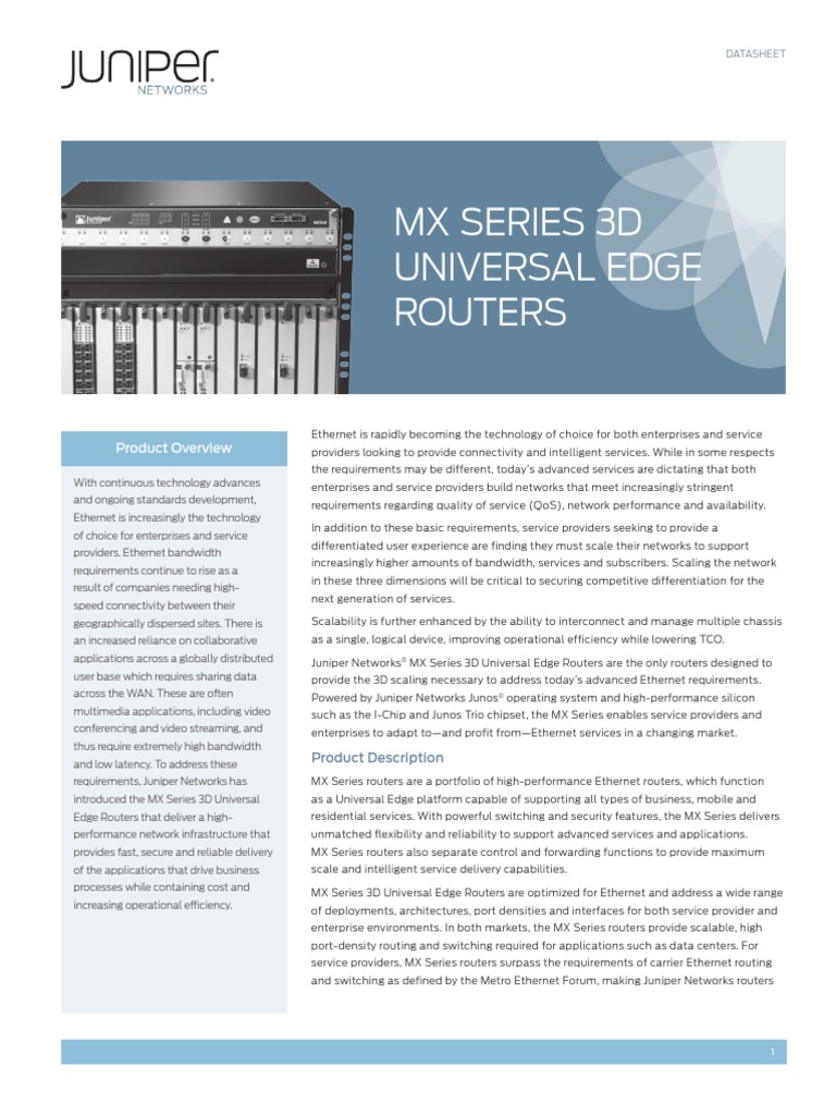Juniper MX960 Datasheet | PDF | Virtual Private Network | Multiprotocol ...