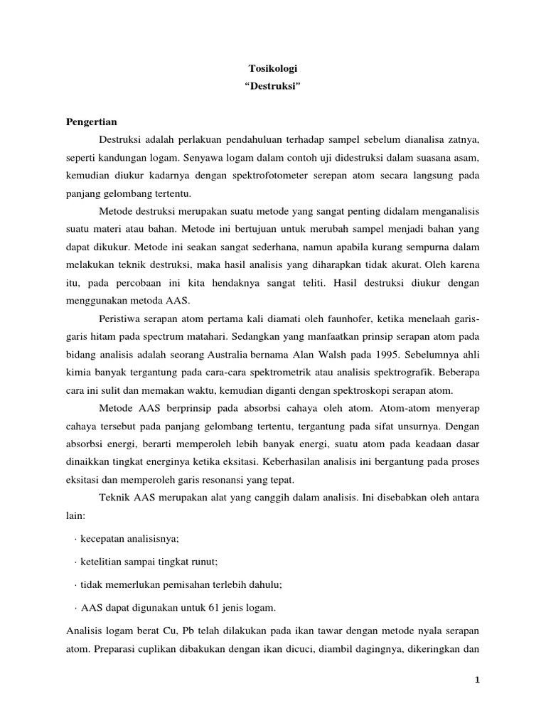 Metode Destruksi dalam Analisis Logam | PDF | Sains & Matematika