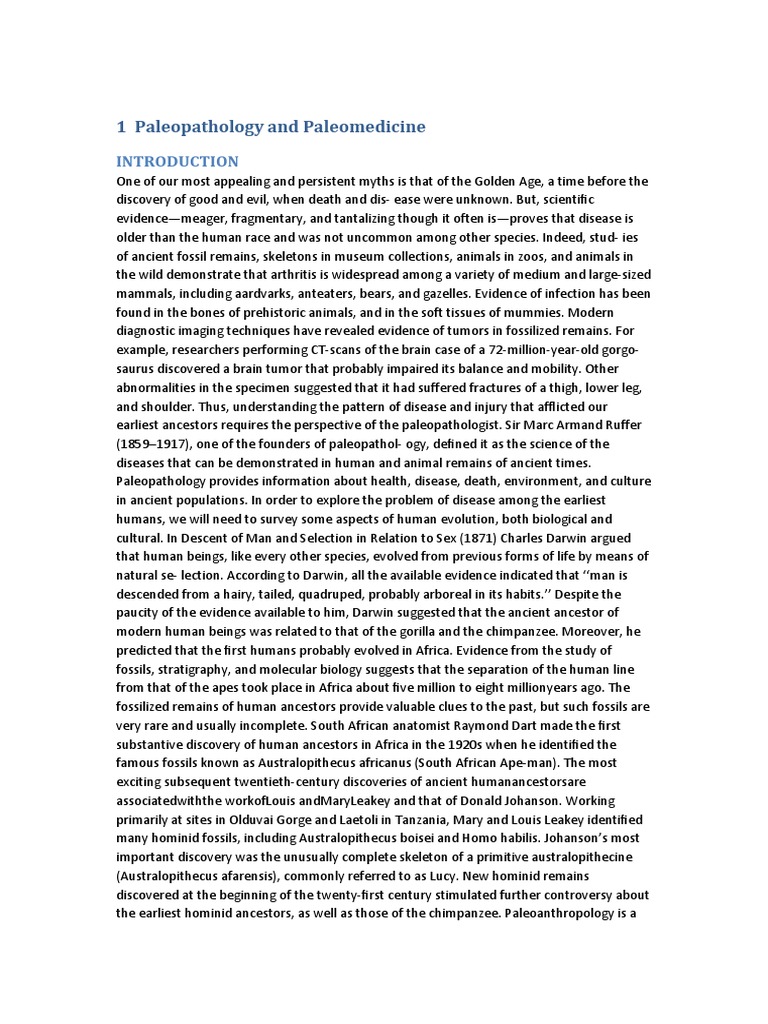 Paleopathology and Paleomedicine: An Introduction. | PDF | Paleolithic ...
