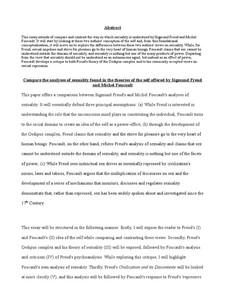 Theories of The Self-Freud and Foucault | PDF | Id | Sigmund Freud