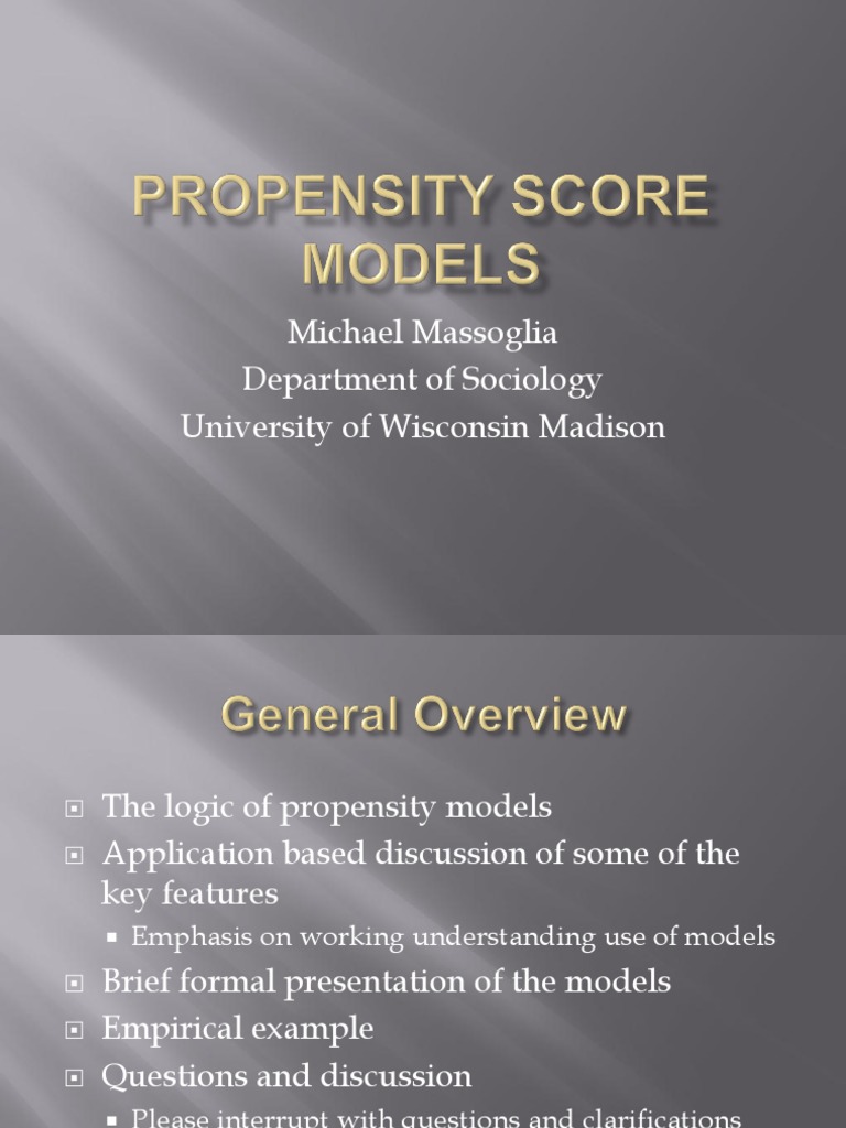 Propensity Score Models Slides | PDF | Statistical Inference ...