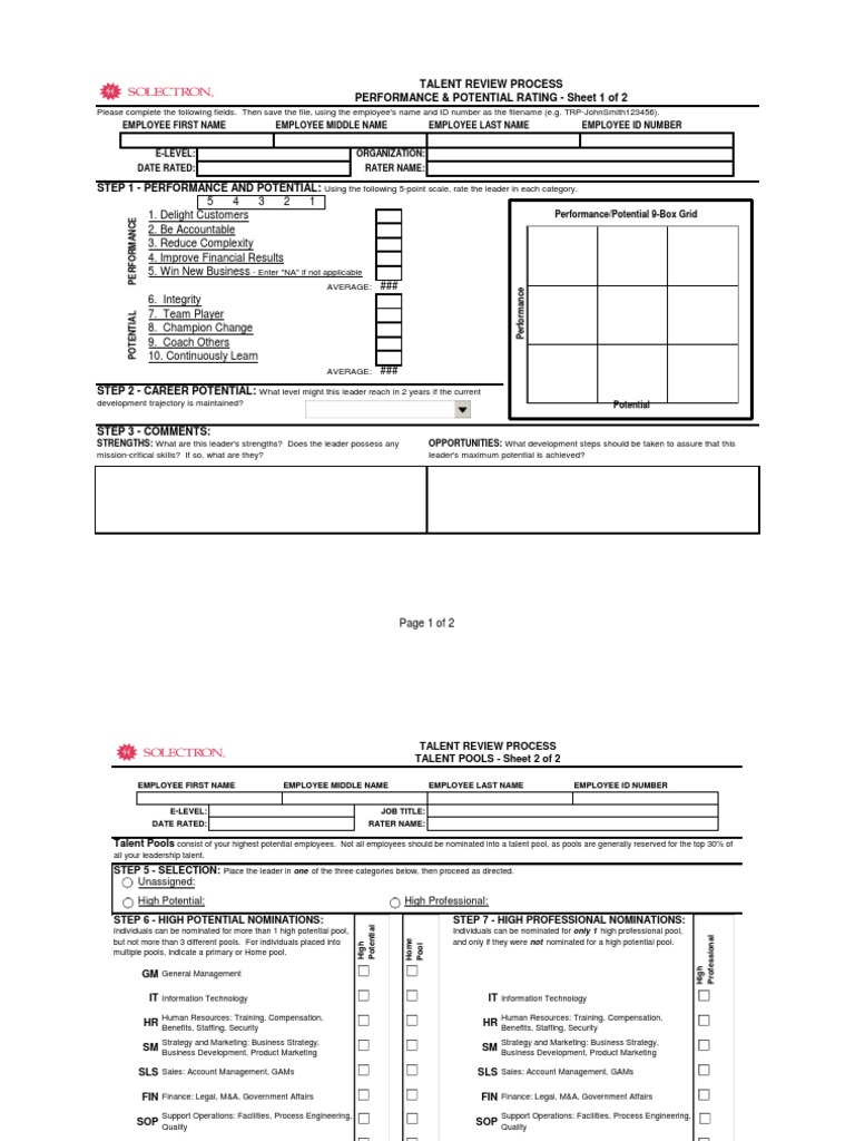 Talent Review Process Template | PDF | Employment | Accountability