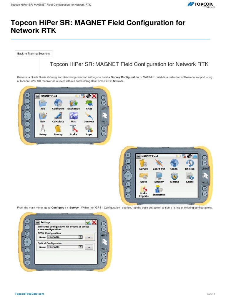 Topcon HiPer SR- MAGNET Field Configuration for Network RTK | Port ...