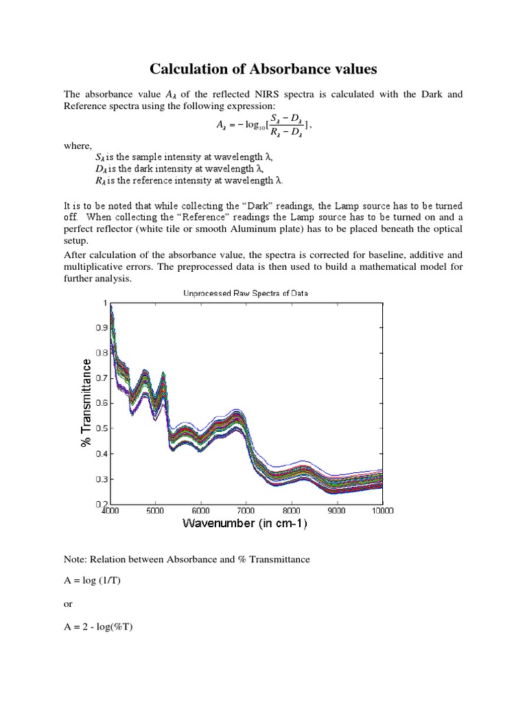 Calculation of Absorbance Values | PDF