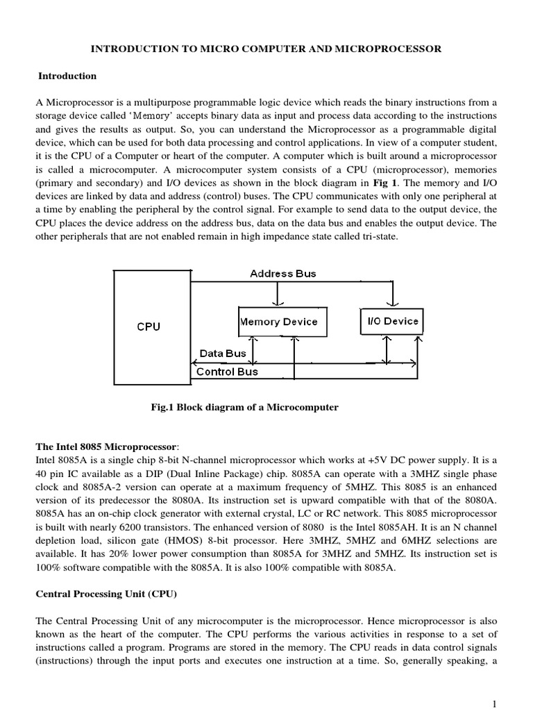 Microprocessor | Instruction Set | Central Processing Unit