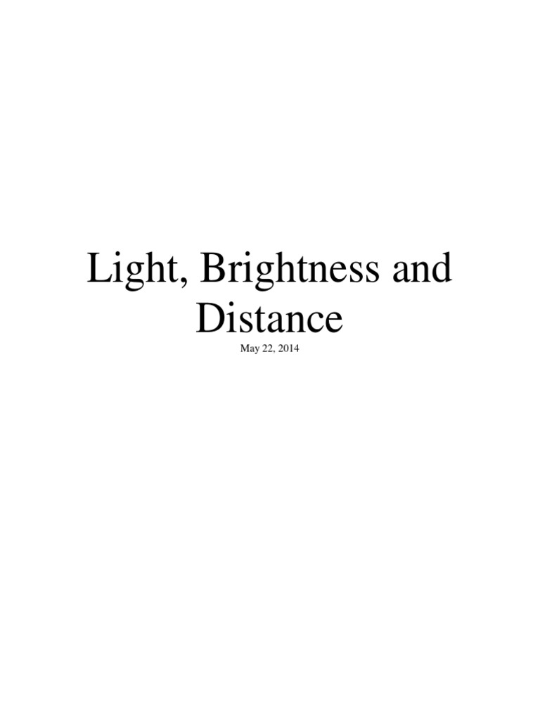 Light Brightness Distance Lab | PDF | Distance | Sphere