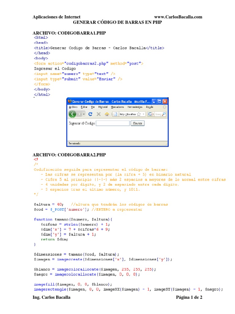 Generar Codigo de Barras en PHP | PDF