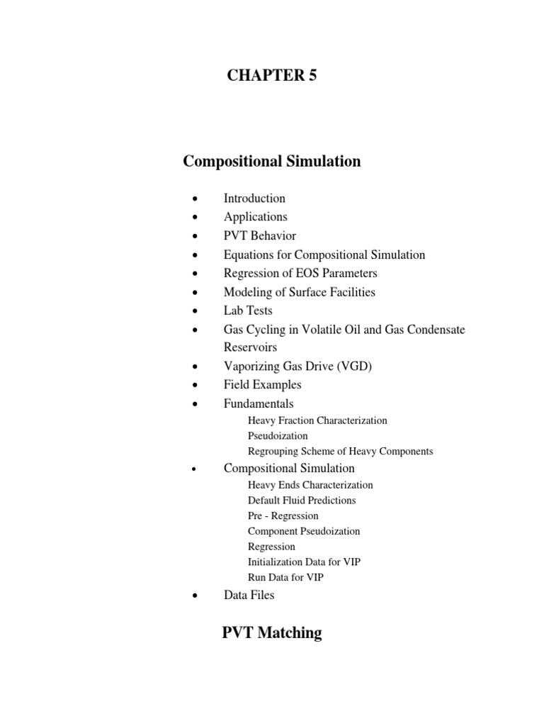 Compositional Simulation Chapter EOS Tuning | PDF | Petroleum Reservoir | Phase (Matter)