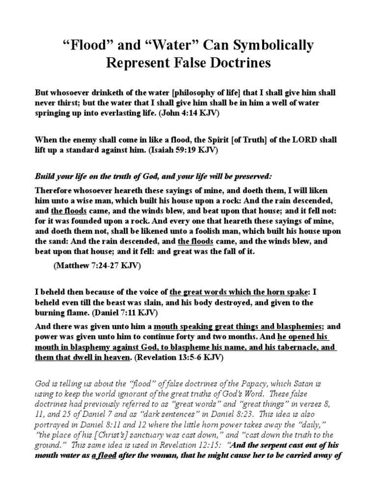 Symbolism of Floods and Water in Doctrine | PDF | Satan | Blasphemy
