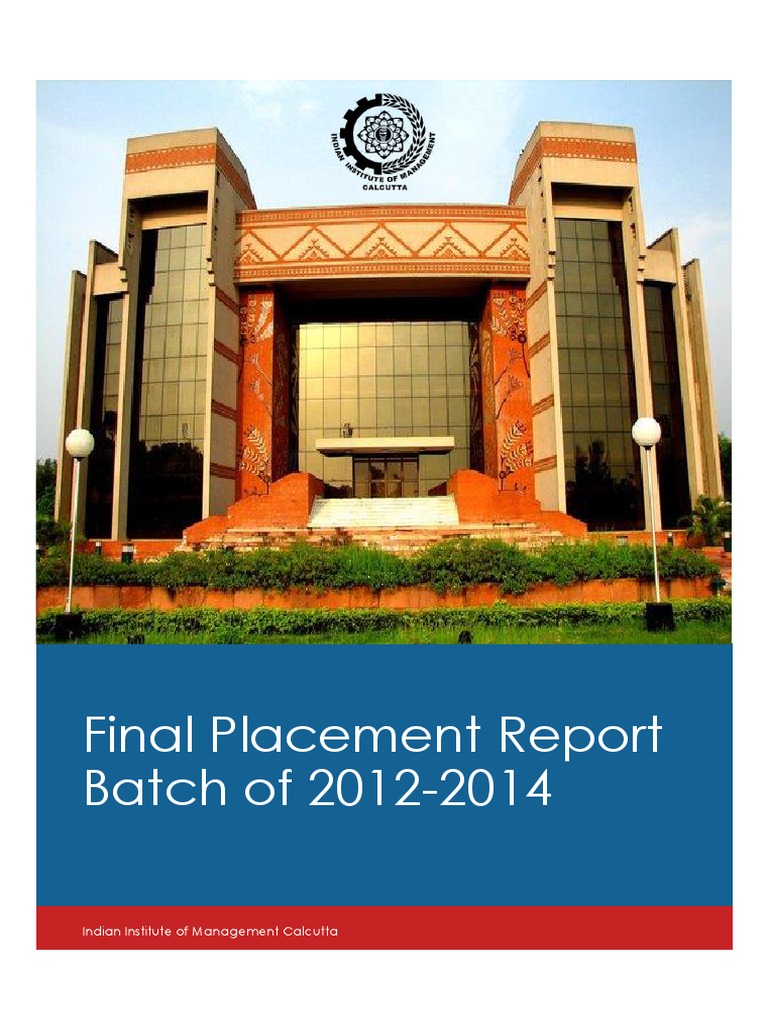 IIM Calcutta 2012-2014 Final Placement Report | PDF | Service Companies ...