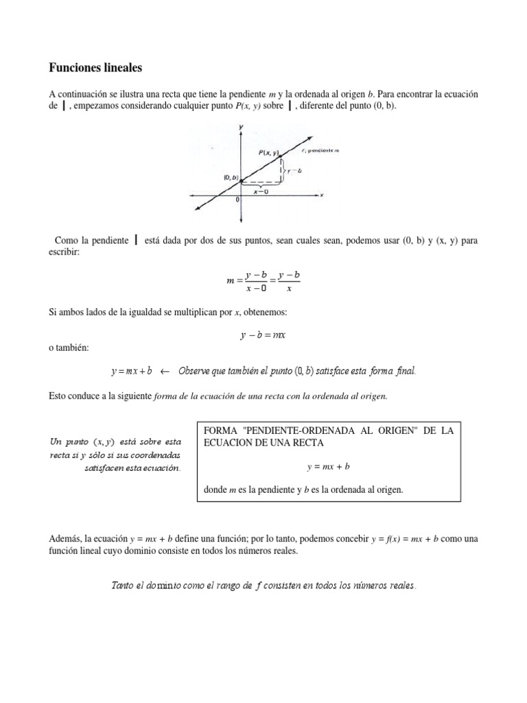 Funciones Lineales | PDF | Línea (geometría) | Pendiente