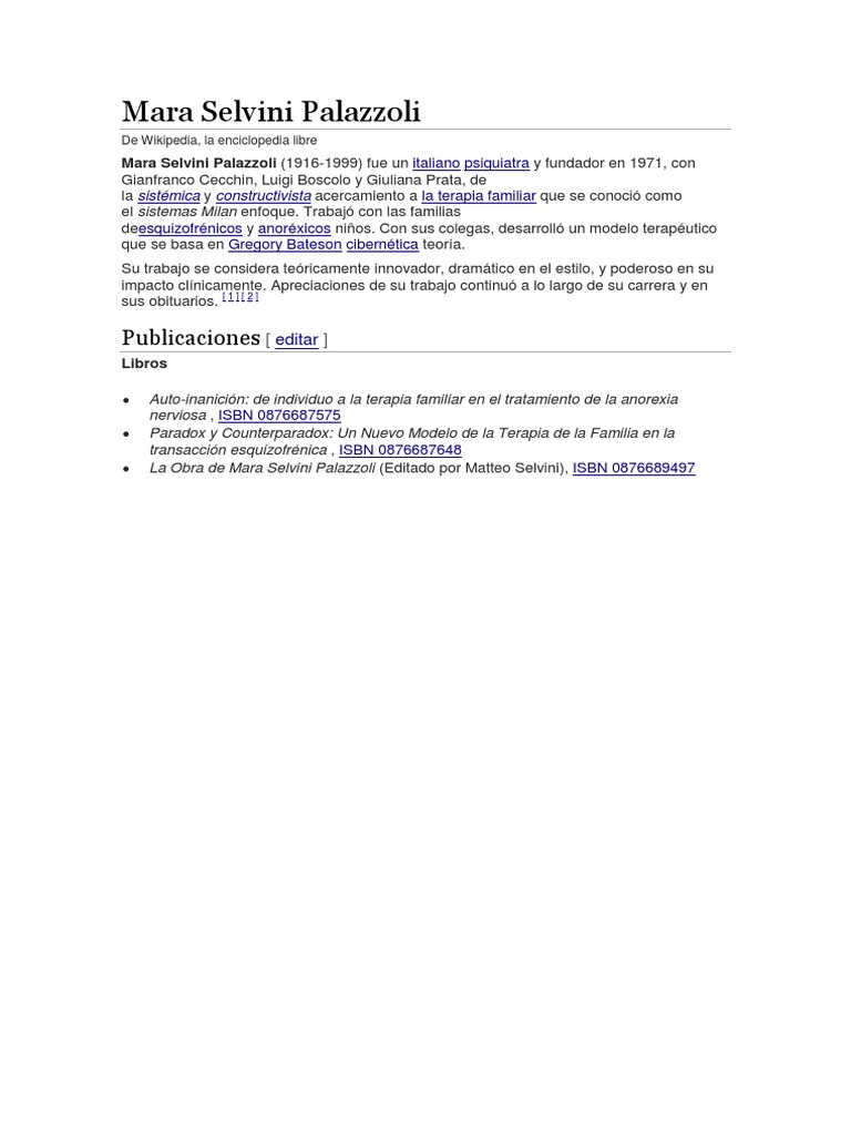 Mara Selvini Palazzoli | PDF