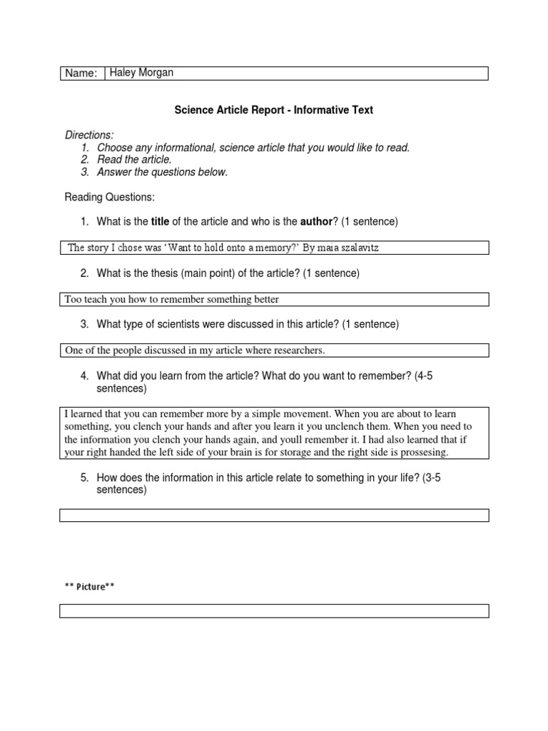 Science Article Report | PDF