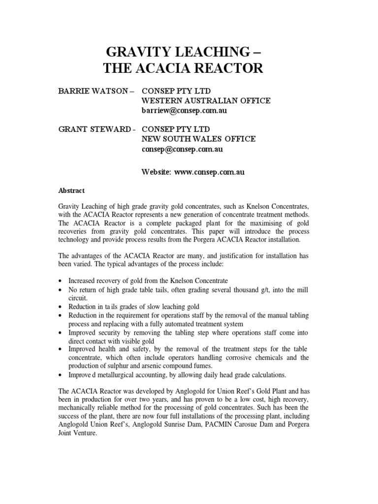 Acacia | PDF | Chemical Reactor | Hydrogen Peroxide