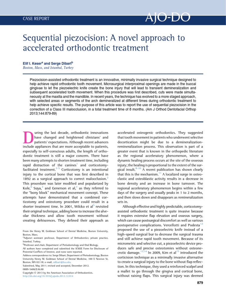 Sequential Piezocision A Novel Approach To Acelerated Orthodontic ...