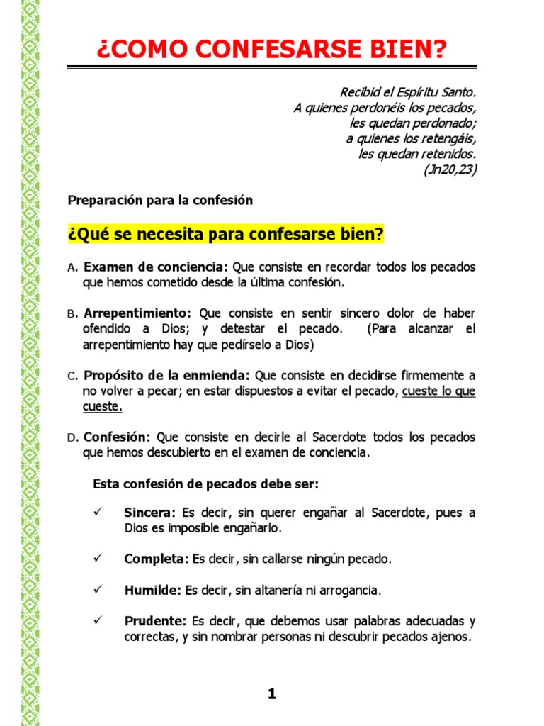 Como Confesarse Bien | Penitencia | Pecado