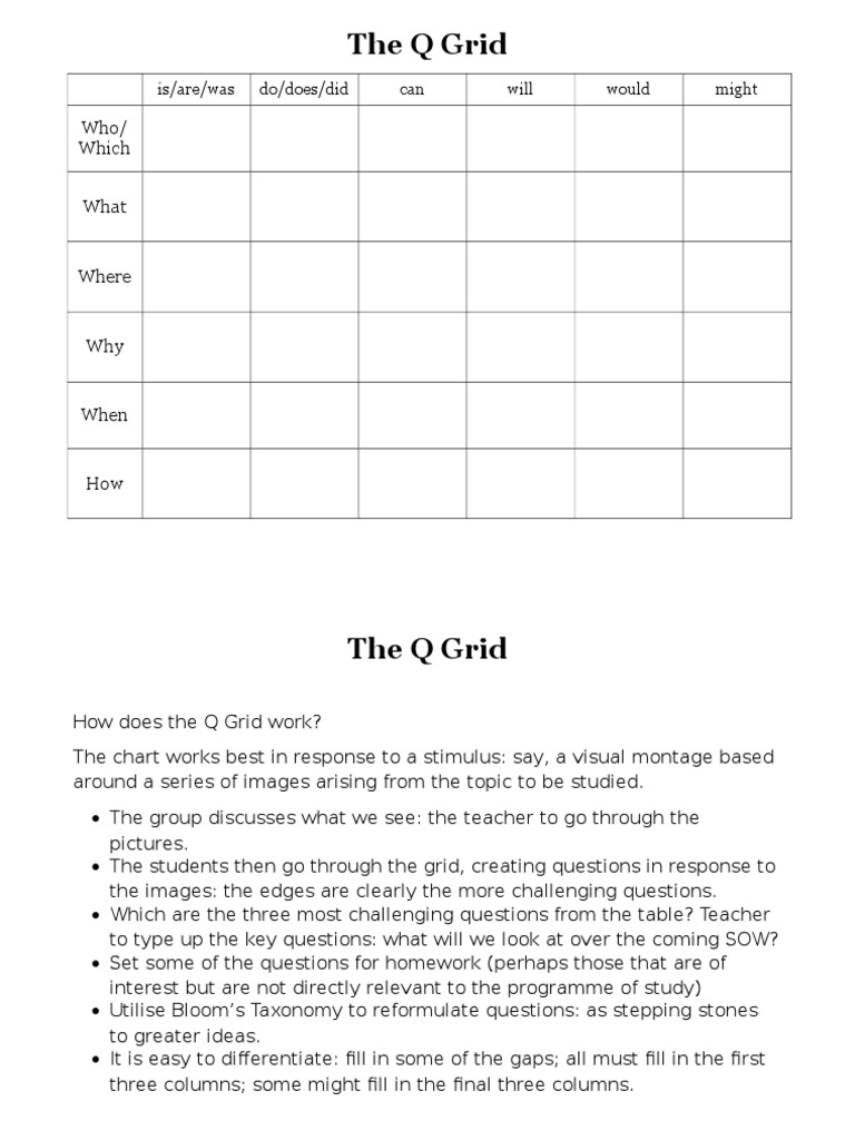 The Q Grid | PDF | Teaching Methods & Materials | Art